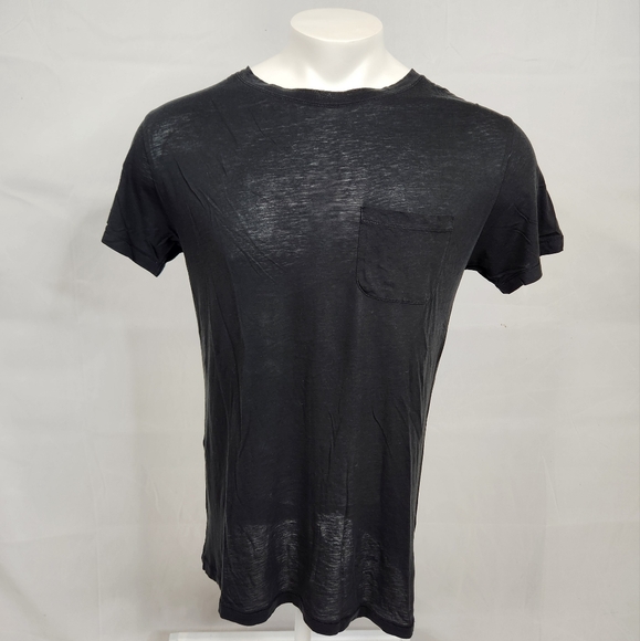 Vince | Shirts | Vince Black Short Slender Crew Neck Shirt Sz Medium ...